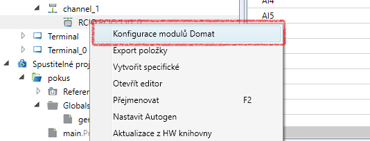 Nastavení analogových vstupů | Domat Control System