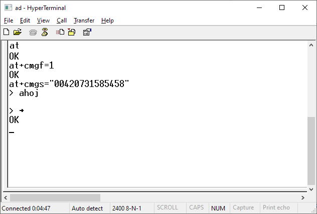 SMS over GSM modem | Domat Control System