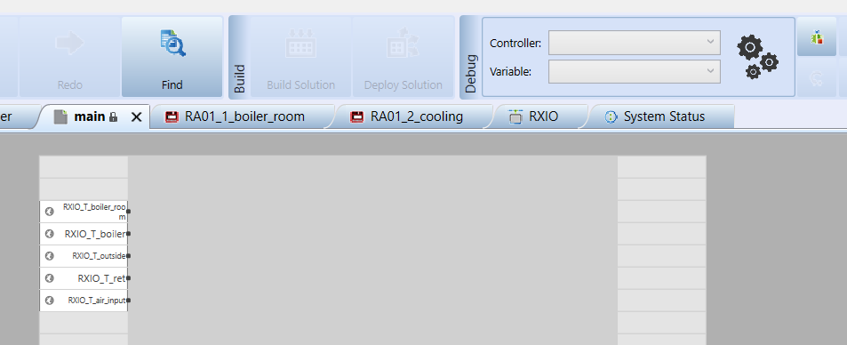 PLC debugging - variables without values | Domat Control System
