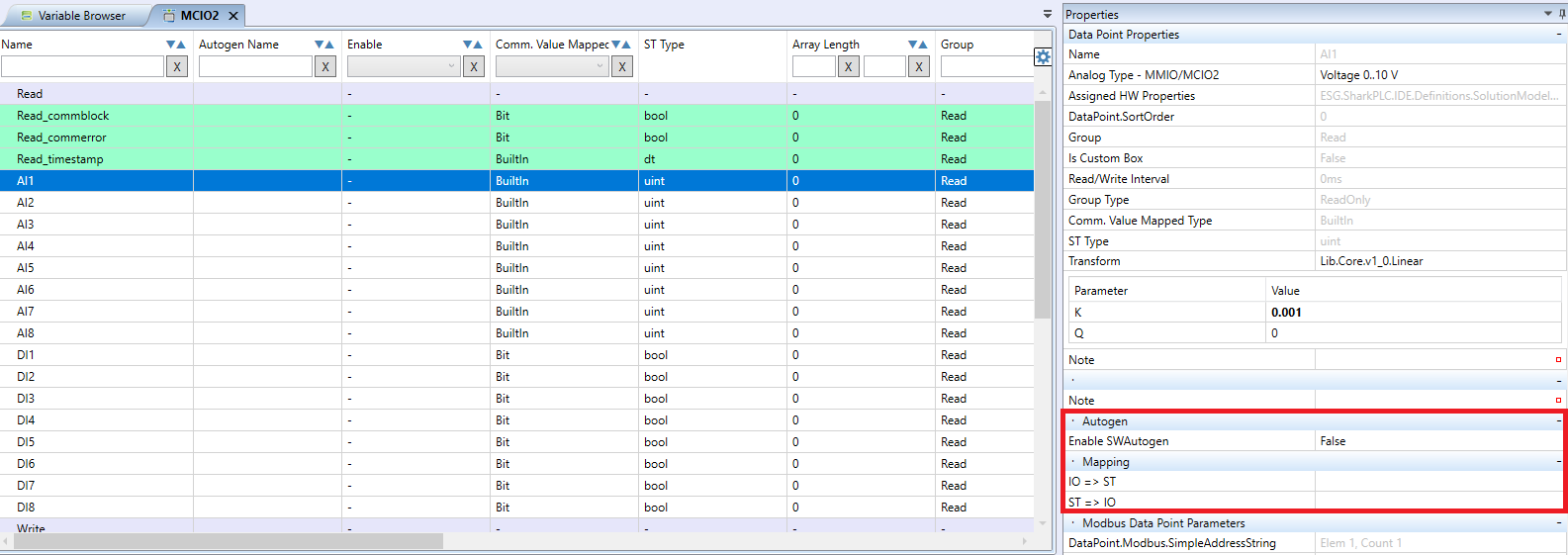 Variables from the added device do not show in Variable browser | Domat Control System